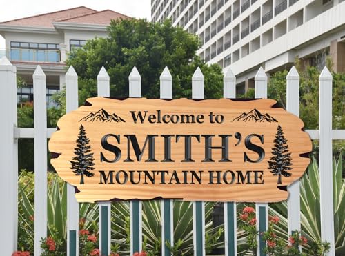 Amazon.com: Custom Wood Sign,Personalized Cabin Sign - Custom Carved ...