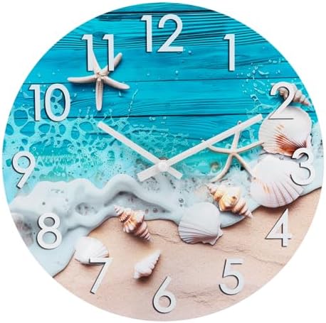 Amazon.com: Indoor Outdoor Clock Waterproof - Nautical Coastal Beach ...
