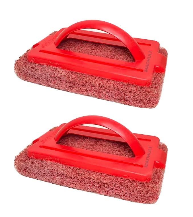 Madhuli Multipurpose Superior Scrubber Pad With Handle, Tile, Kitchen ...