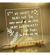 DIY 3D Acrylic Writing pad with Pen Message Board rewritable Table lamp ...