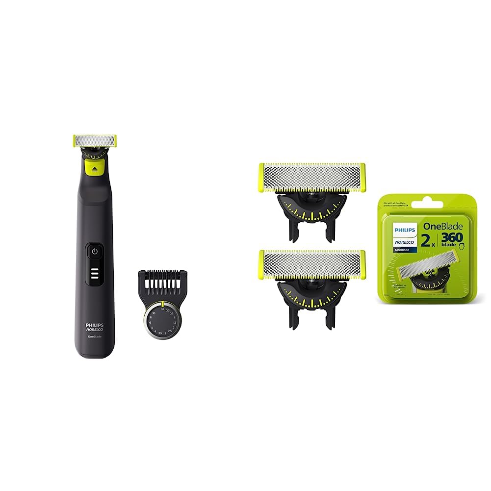 Amazon.com: Bundle of Philips Norelco OneBlade 360 Pro Hybrid Electric ...