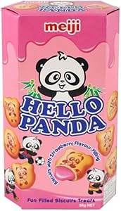 Meiji Hello Panda Biscuits with Strawberry Flavoured Filling - 80g x 2 packs : Amazon.com.au ...