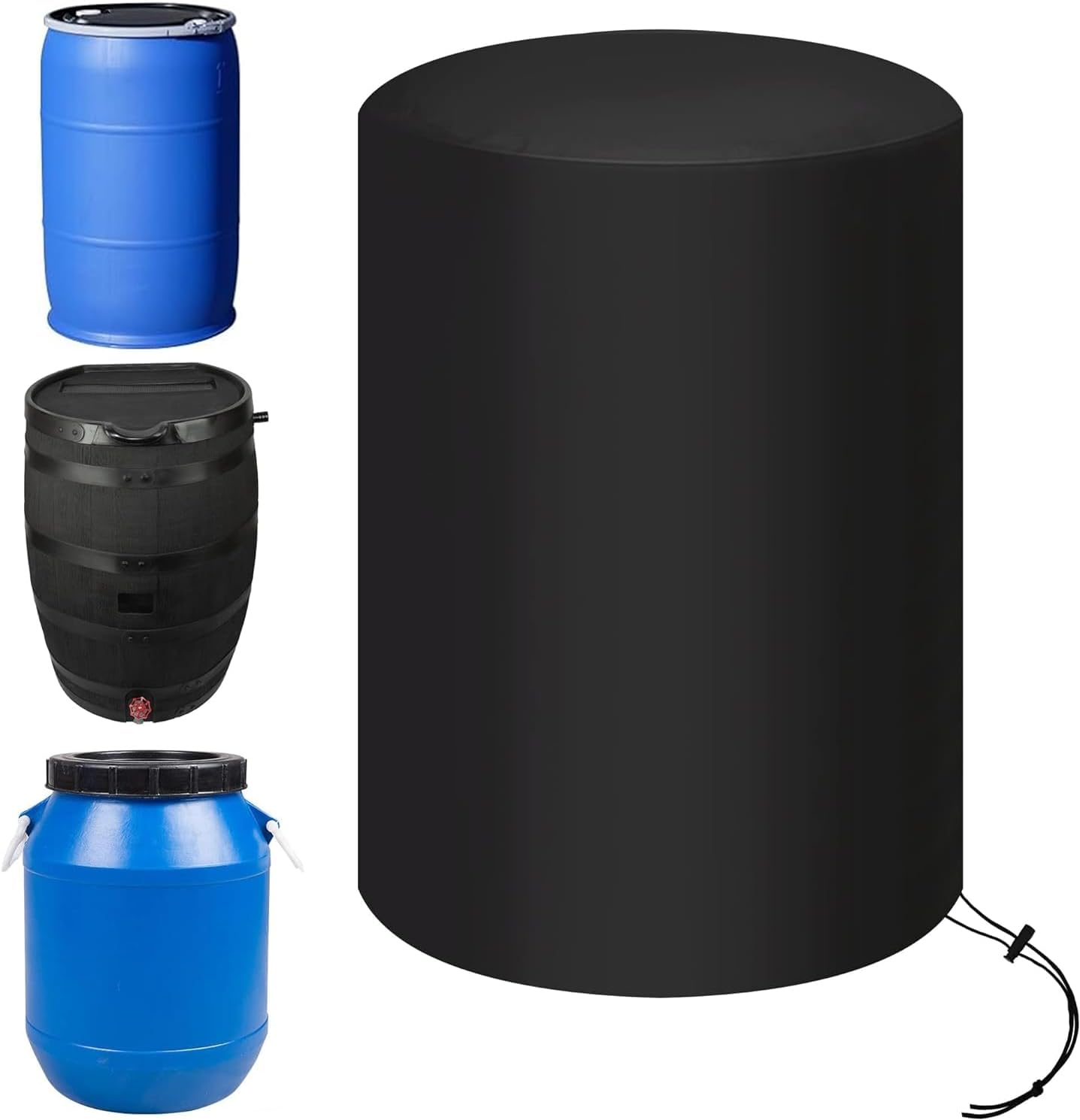 Amazon.com : 55 Gallon Rain Barrel Cover 420D Water Storage Barrel ...