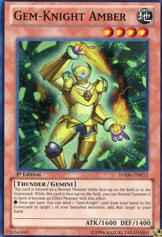 Amazon.com: YU-GI-OH! - Gem-Knight Amber (HA06-EN033) - Hidden Arsenal 6: Omega Xyz - 1st ...
