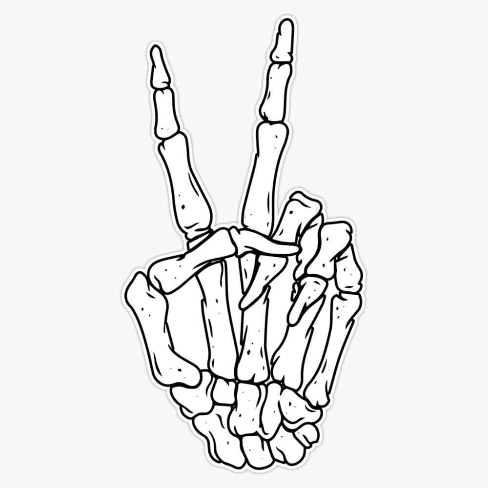 Skeleton Hand Peace Sign Tattoo