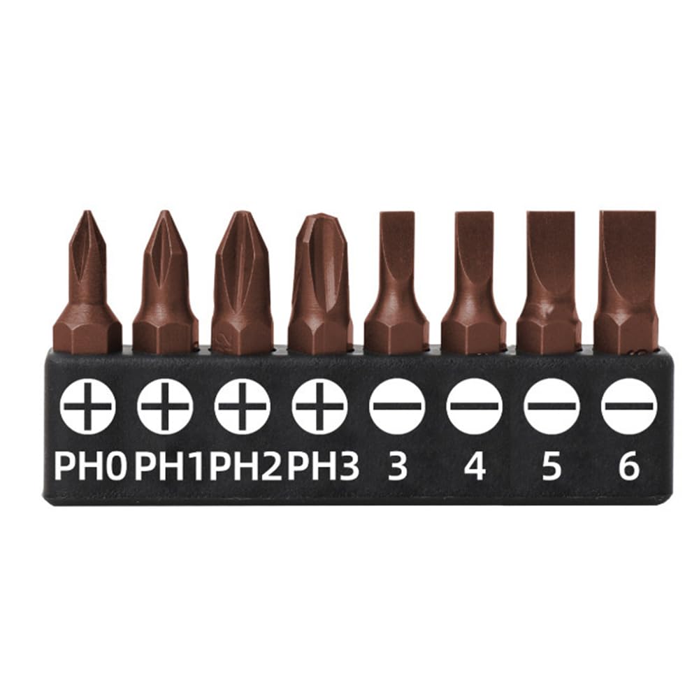 SKZIRI 8-Piece Phillips and Flat Bit Set includes PH0 PH1 PH2 PH3 ...