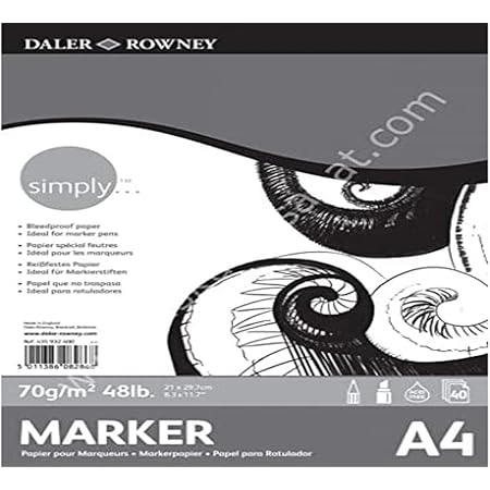 Daler-Rowney Graphic Series Marker 70 gsm A4 Paper Pad, Smooth Surface ...