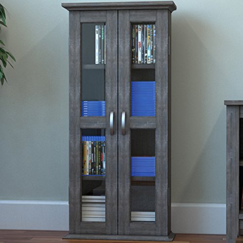 Ryan Rove Kirkwell 41” Wood Bookcase Multimedia Organizer Shelf DVD ...