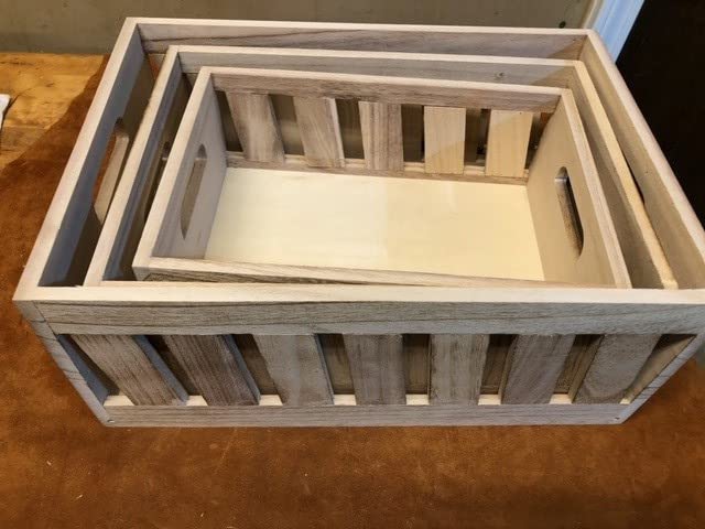 $7/mo - Finance Nicunom Set of 3 Wood Nesting Crates with Handle ...