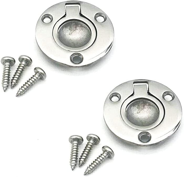 Amazon.com: JY-MARINE 2 Inch Round Flush Ring Pull Handles Stainless ...