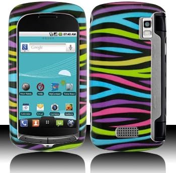 Amazon.com: Black with Rainbow Color Zebra Strips Snap on Hard Skin ...