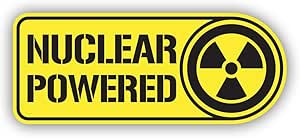 Amazon.com: fagraphix Nuclear Powered Sticker Decal - Self Adhesive ...