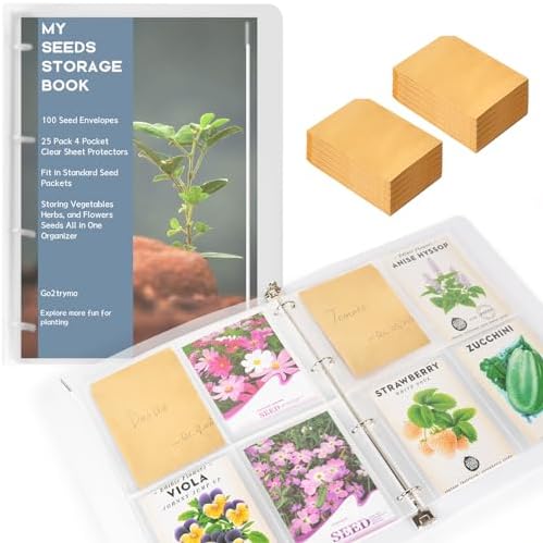 Amazon.com : Go2trymo Seed Packet Organizer Kit - 100Pcs Seed Saving ...