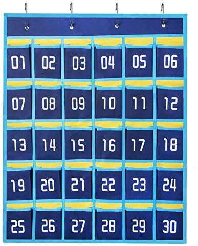 Amazon.com : Numbered Classroom Organizer Pocket Chart Cell Phones ...