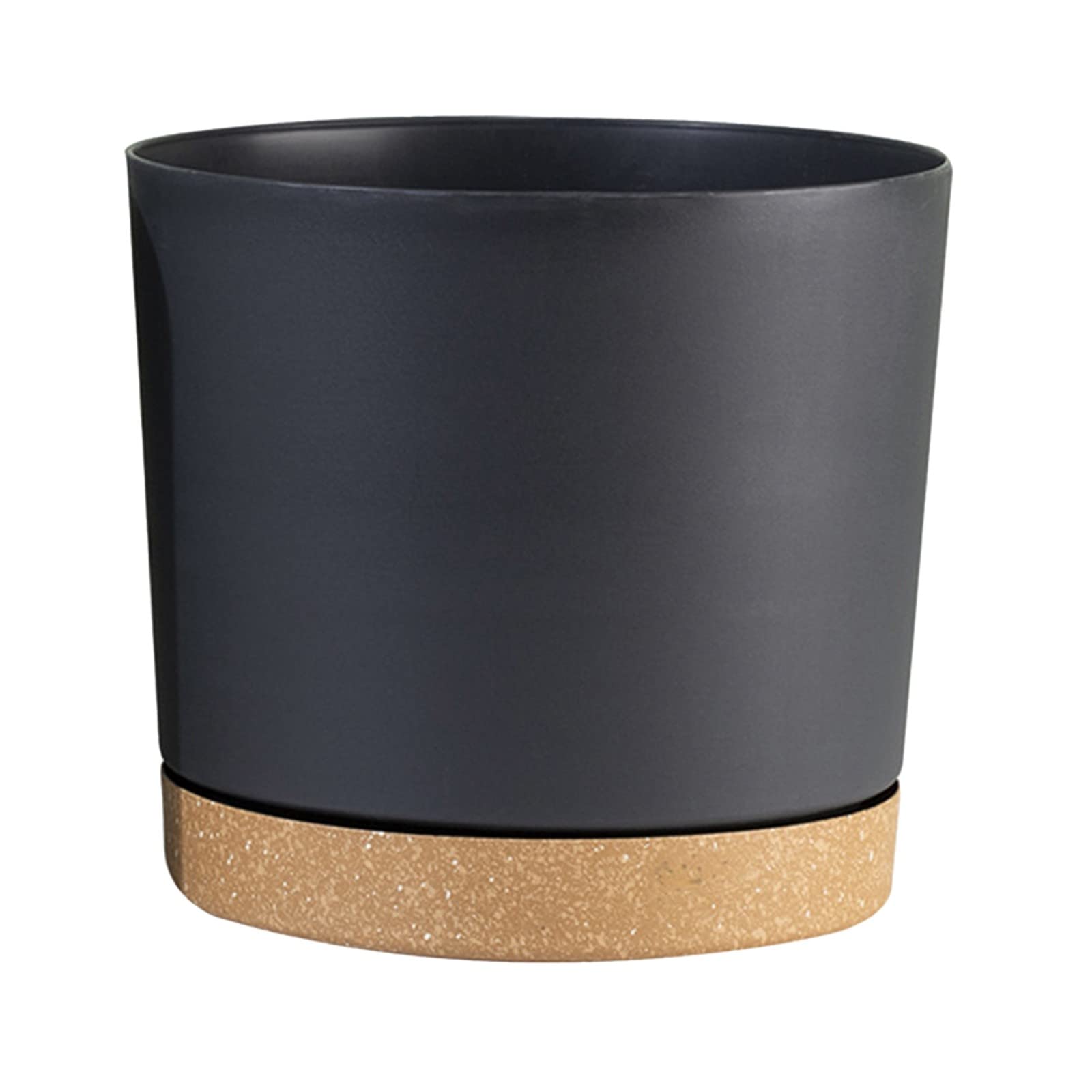 Amazon.com : FRAKYEN 8" Plants Pots Indoor Black Plastic Flower Pots ...