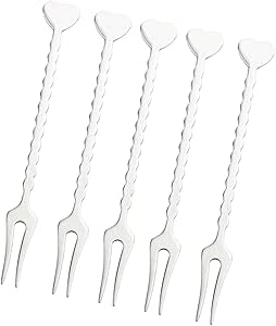 Amazon.com: Zerodeko Heart Fruit Fork Set 5pcs Premium Stainless Steel ...