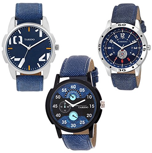 TARIDO Analog Blue Dial Men's Watch-Combowatch003 : Amazon.in: Fashion