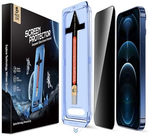 Amazon.com: MAGIC JOHN 2 Pack for iPhone 12 Pro Max Privacy Glass ...