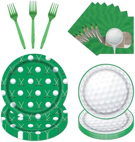 Amazon.com: Rakuto Golf Party Plates Napkins, 64PCS Golf Party ...