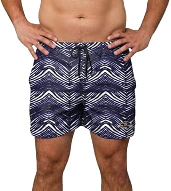 Amazon.com: Zubaz NFL Men’s 5.5 Inch Swim Trunk, Official Licensed ...