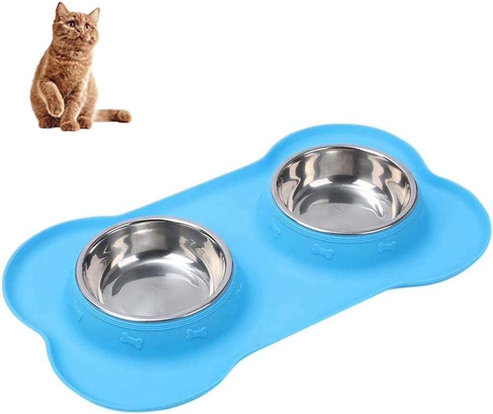 Double Pet Bowls, Dog Double Bowls, Stainless Steel Double Pet Bowls ...