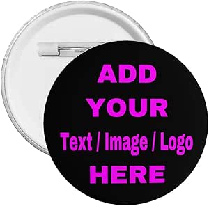 Amazon.com: Generic Custom Pins 1-200PCS Unisex Personalized Custom Pin-Back Round Pins Add Your ...
