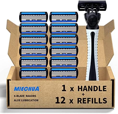 Amazon.com: 6-Blade Razor,Plastic Anti-slip Men Manual Refill ...