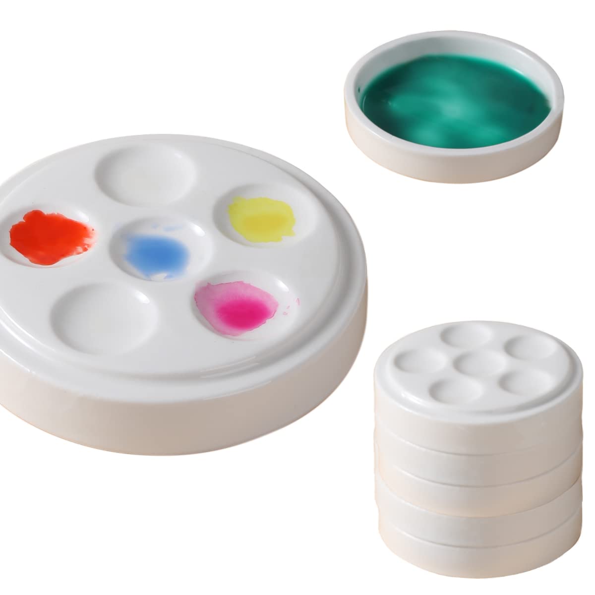Amazon.com: Ceramic Paint Palettes Porcelain Paint Mixing Tray Saucer ...