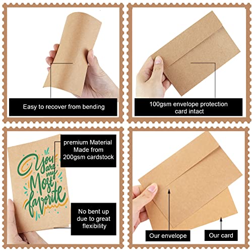 Snapklik.com : Blank Cards And Envelopes 4x6, 30 Pack Brown Invitation ...