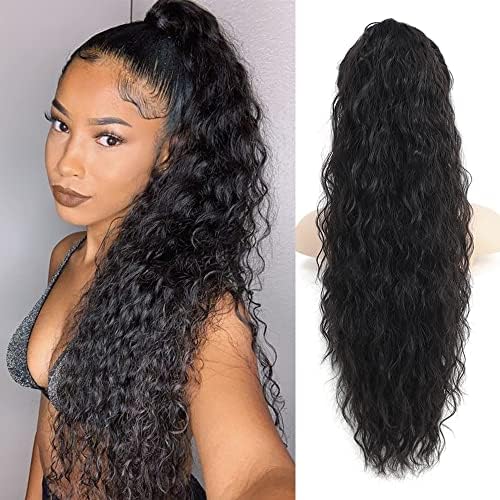 Amazon.com : Lativ Ponytail Extension Long Curly Drawstring Ponytail ...