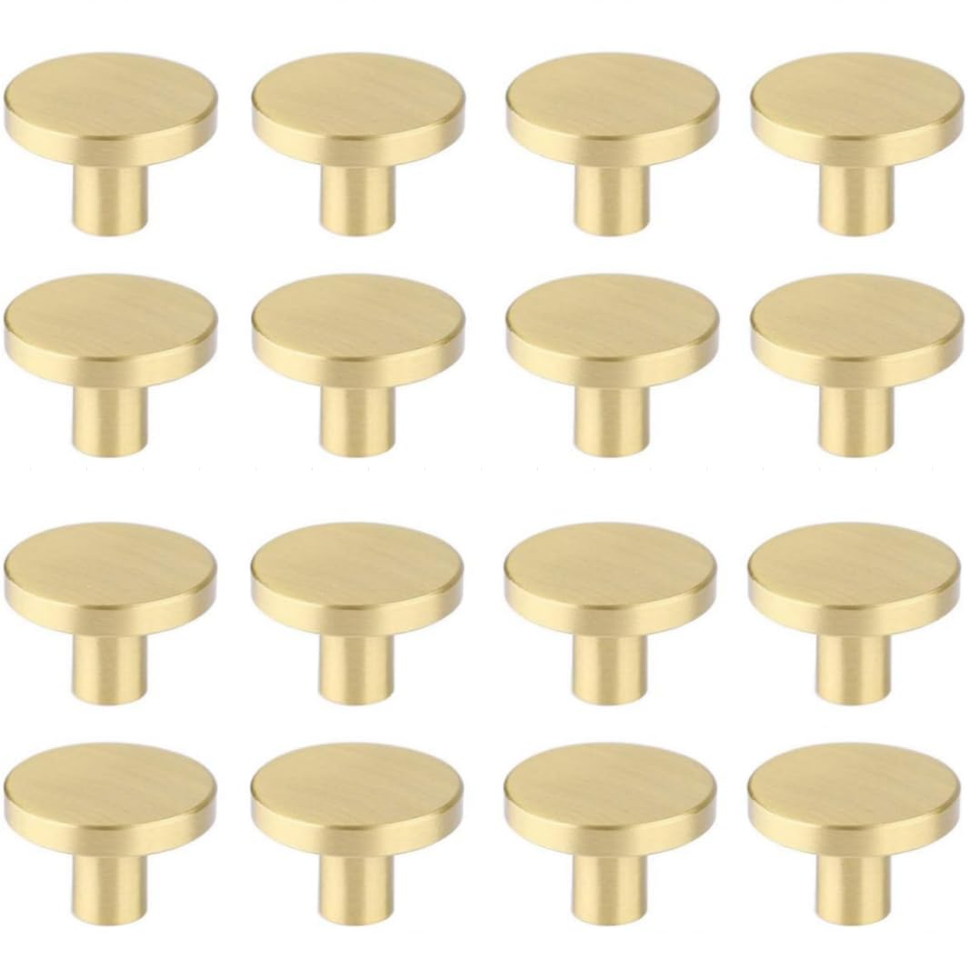 Snapklik.com : RZDEAL Cabinet Knobs,Solid Brass Round Dresser Drawer Knobs And Pulls Simple ...