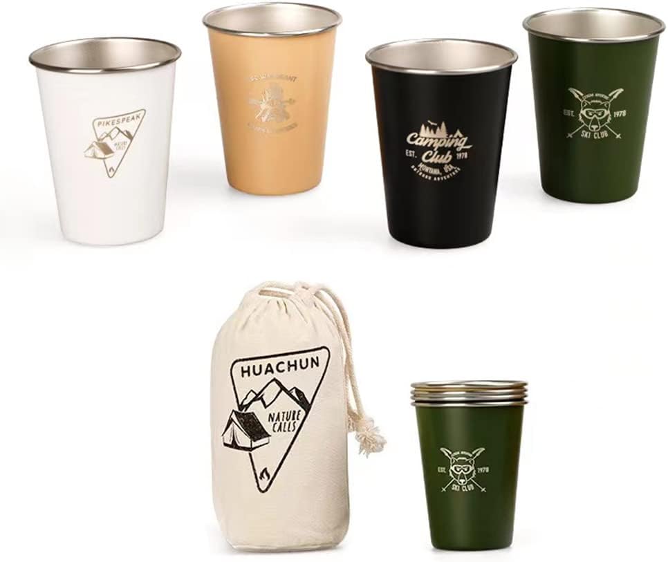 Amazon.com : 304 Stainless Steel Water Cup, Stackable Stainless Steel ...