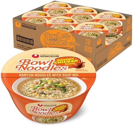 Amazon.com: Nongshim Savory Chicken Noodle Soup Instant Ramen, 12 Pack ...