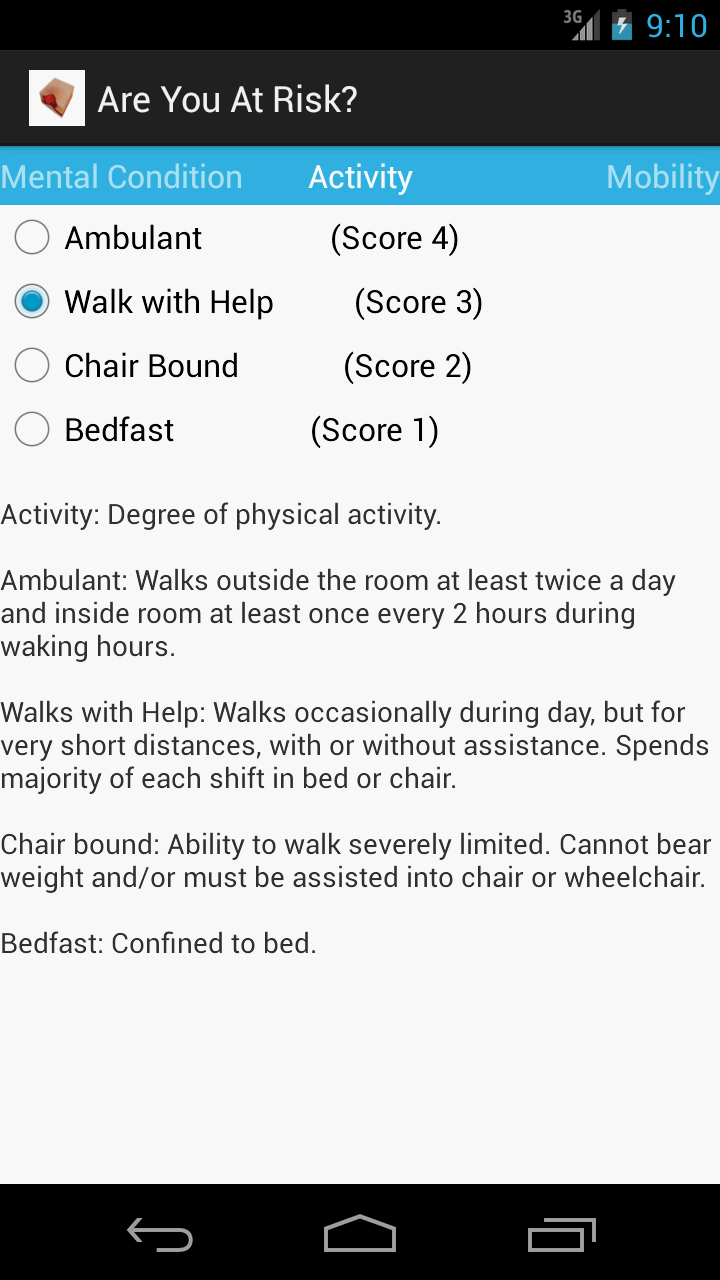 Norton Scale 4 Pressure Ulcer/Bed Sores - App on the Amazon Appstore