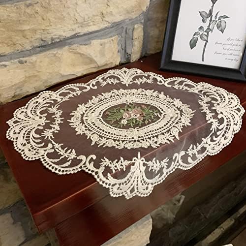 Amazon.com: Handmade Embroidered Table Mats | Retro Lace Placemats ...