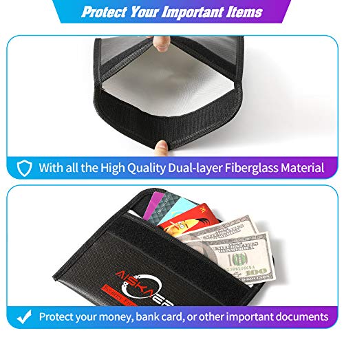 Snapklik.com : 2PACK 8x 5 Fireproof Money Bag,Small Fireproof Bag ...