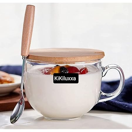 Buy PrimeWorld Dishwasher and Microwave Safe Glass Coffee Mug with Lid ...