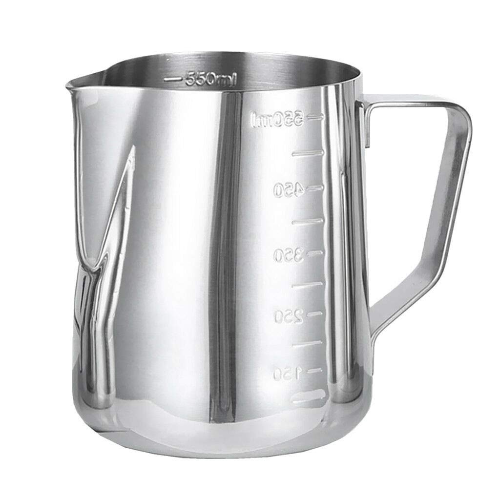 Milk Pitcher Measuring Scale Jug Coffee with Milk Frothing Thermometer ...