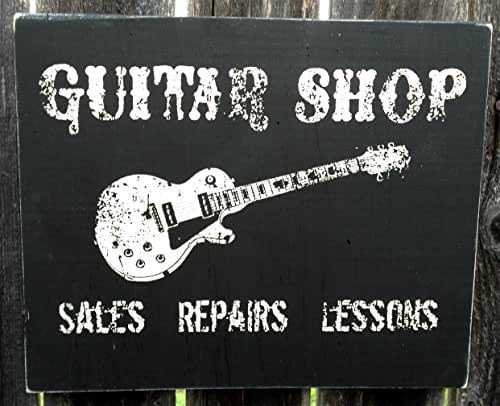 Amazon.com: Guitar Shop Sign, Handcrafted Wood Sign : Handmade Products