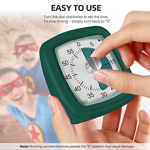 Secura 60-Minute Visual Timer, Silent Study Timer for Kids and Adults ...