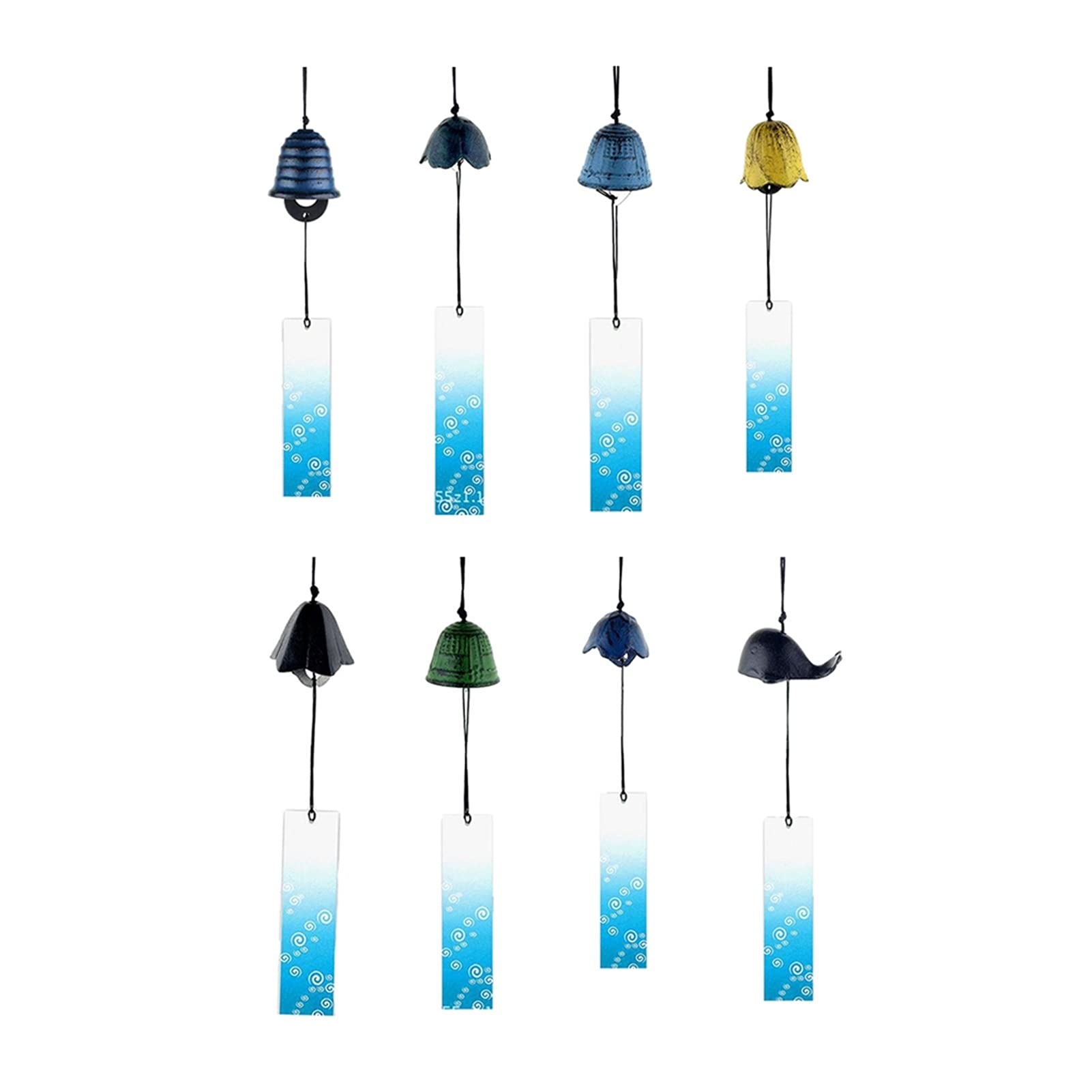 Buy ZHANGHONGWEI 8Pieces Japanese Furin Wind Chime Nambu Cast Iron ...
