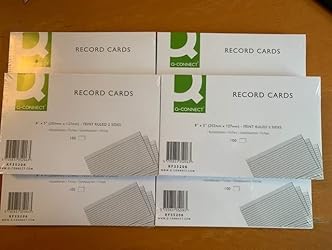 Silvine 8x5" White Record Cards - Lined with Headline, 100 Cards per ...