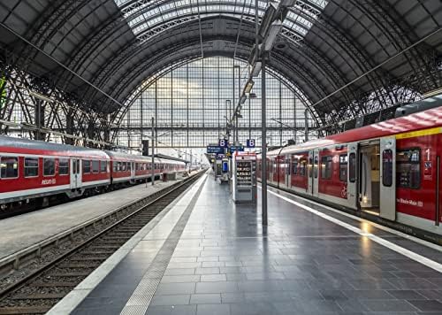 Amazon.com : BELECO 7x5ft Fabric Train Station Backdrop Train Platform ...