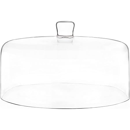 Amazon.com: Flexzion Marble Cake Stand with Lid Round Glass Cover Glass ...