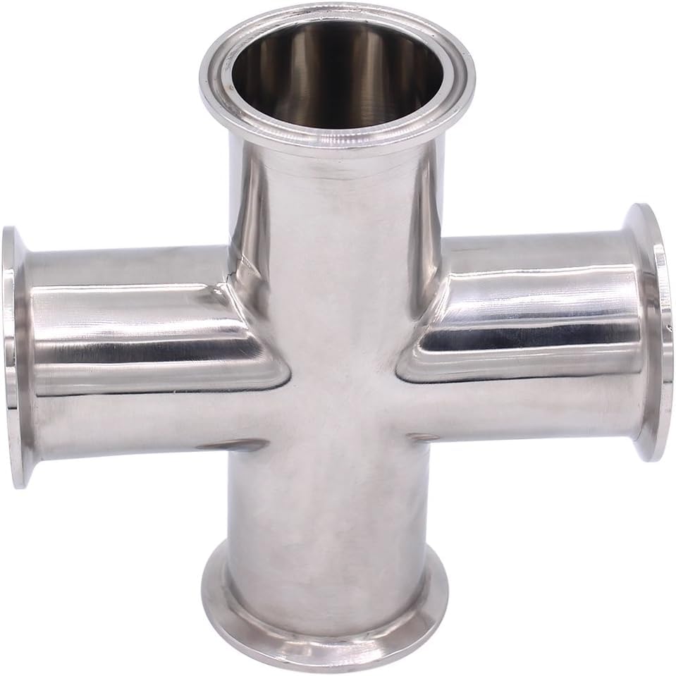 Amazon.com: 2" Tri Clamp Cross 4 Way Splitter for 2" Tri-clamp Sanitary ...