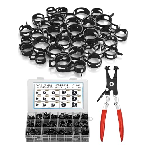 Amazon: 171Pcs 6-25mm Spring Band Hose Clamps With Swivel Flat Plier 15 ...