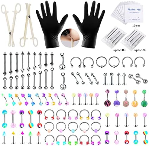Amazon.com: 115PCS Professional Piercing Kit for All Piercings ...
