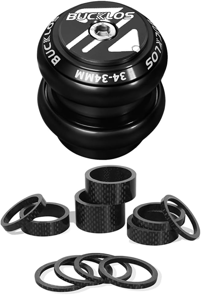 Amazon.com : BUCKLOS 1-1/8 Bike Headset Threadless 34-34mm Black ...