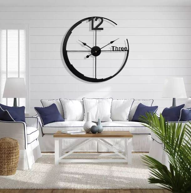 Buy Artware Iron Cresant Moon Decorative Black Powder Coated Wall Clock ...