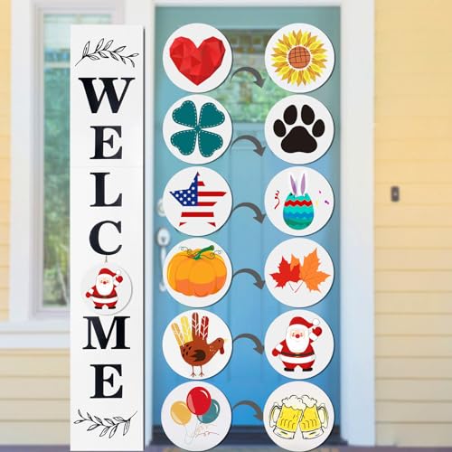 Amazon.com: Lotkey Seasonal Welcome Sign for Front Door, 47 x 7.9 Inch ...